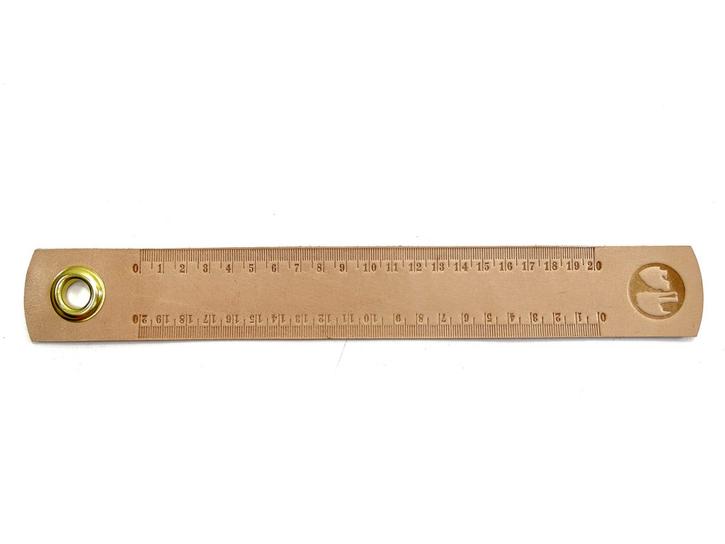 Vickys World Leder Lineal - OX RAW RULER NATURE - 20 cm - Geschenke MAX