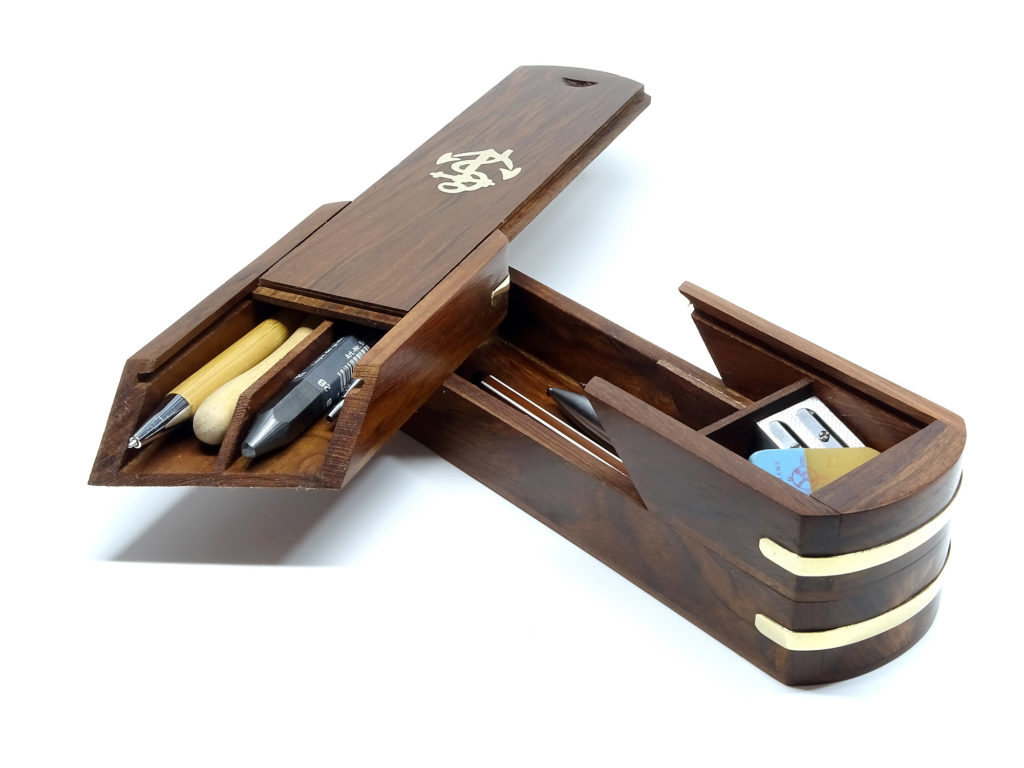 Maritime Stiftebox in Holz und Messing - Geschenke MAX