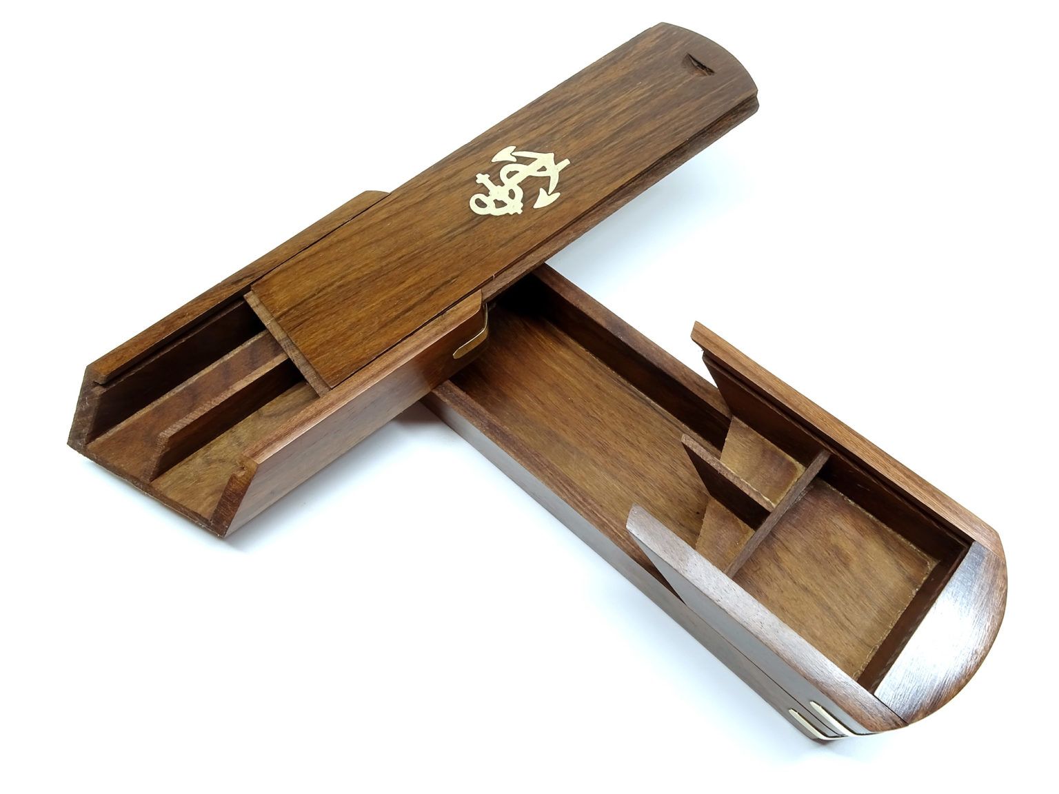 Maritime Stiftebox in Holz und Messing - Geschenke MAX